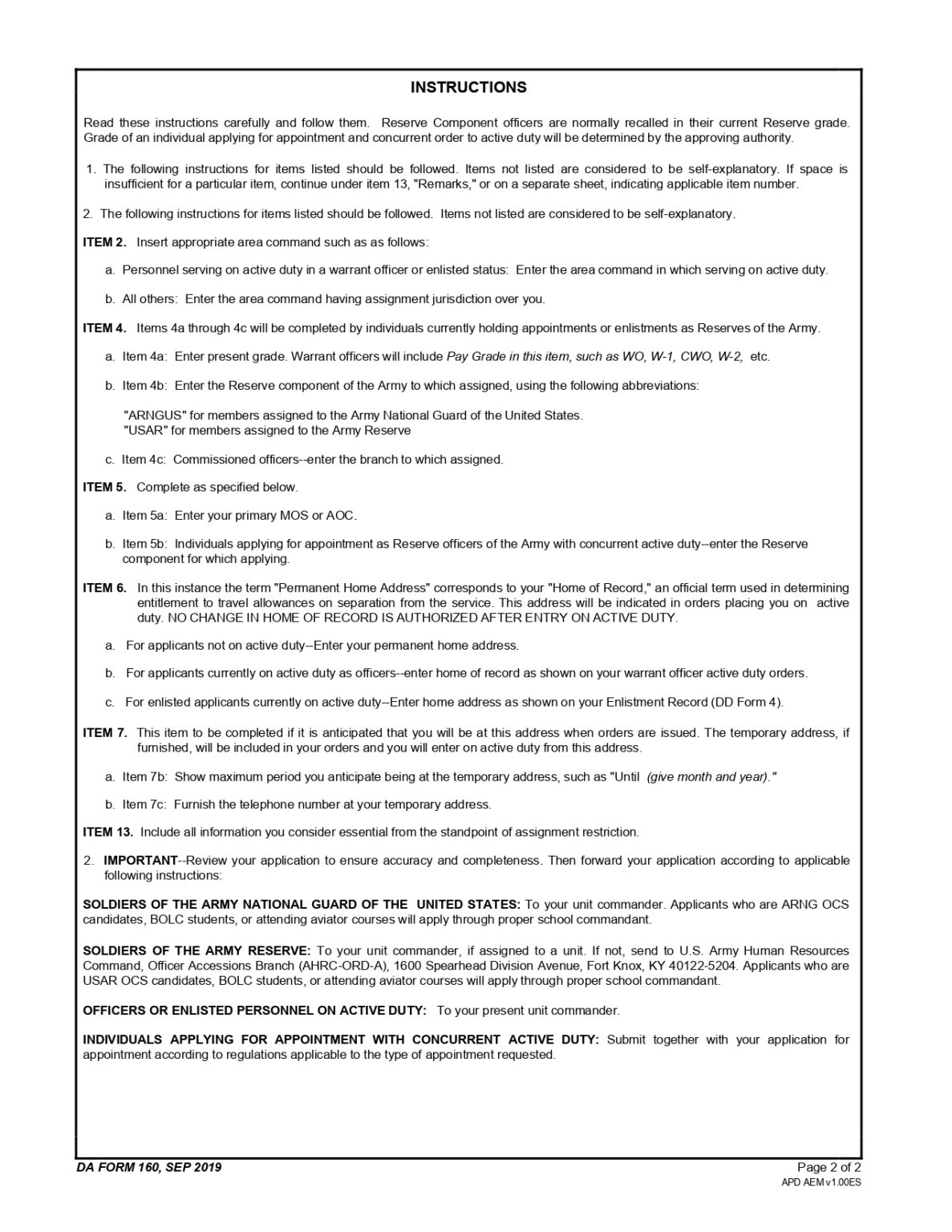 DA FORM 160 Fillable - Army Pubs 160 PDF | DA Forms 2025