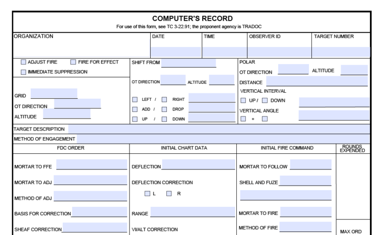 DA FORM 2399 Fillable - Army Pubs 2399 PDF | DA Forms 2025