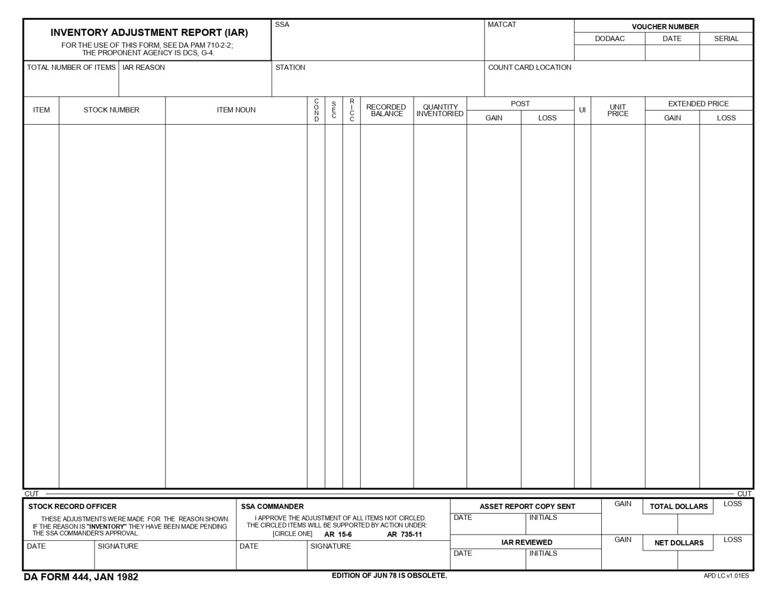 DA FORM 444 Fillable - Army Pubs 444 PDF | DA Forms 2024