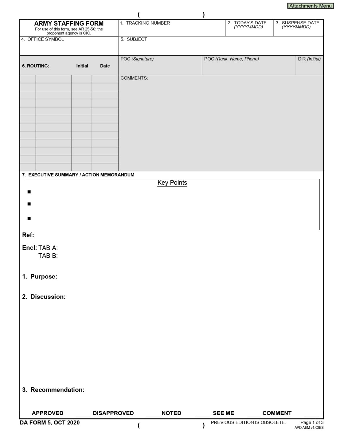 DA FORM 5 Fillable - Army Pubs 5 PDF | DA Forms 2025