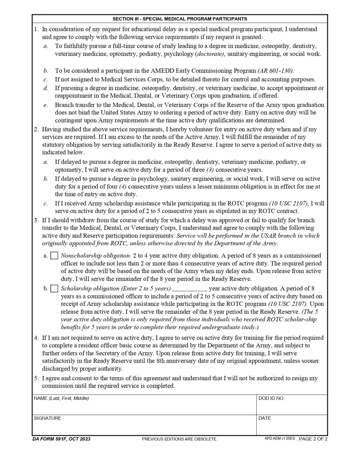 DA FORM 591F Fillable - Army Pubs 591F PDF | DA Forms 2026