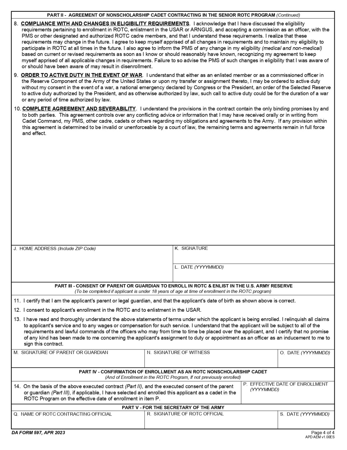 DA FORM 597 Fillable - Army Pubs 597 PDF | DA Forms 2024
