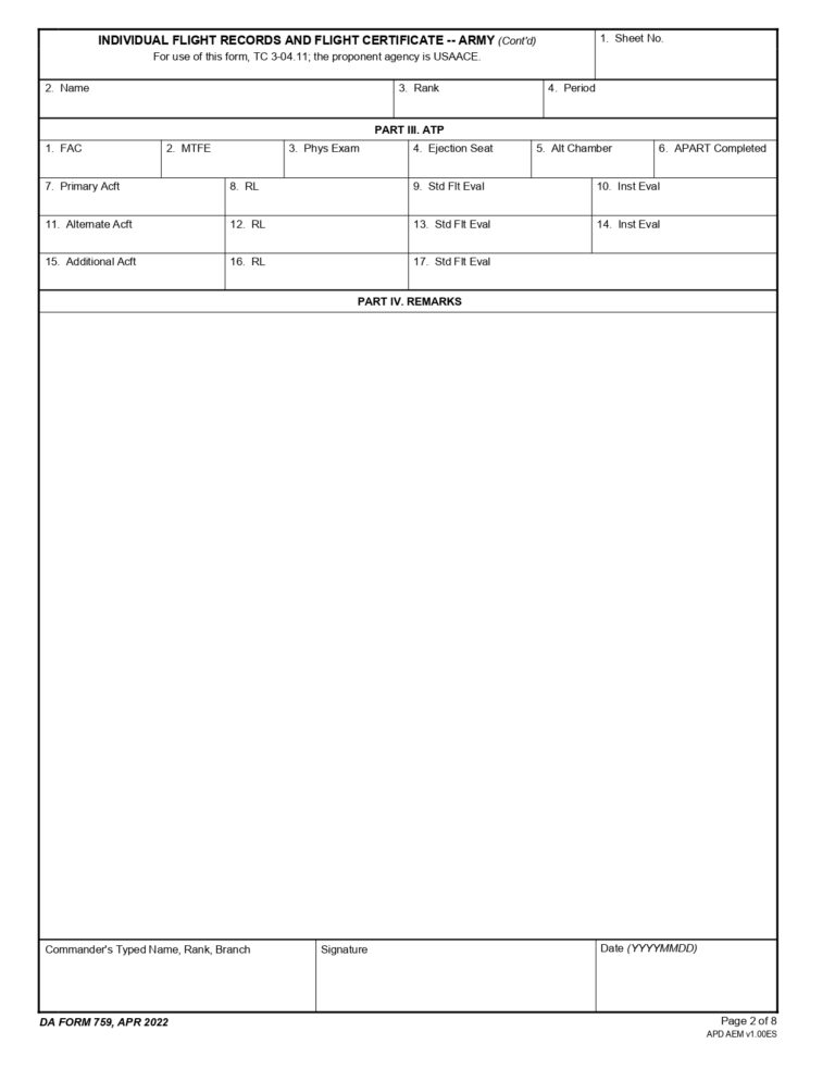 DA FORM 759 Fillable - Army Pubs 759 PDF | DA Forms 2025