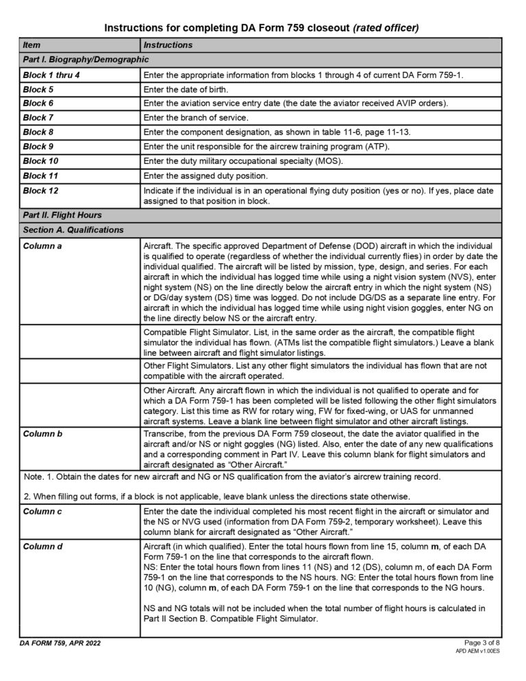 DA FORM 759 Fillable - Army Pubs 759 PDF | DA Forms 2025