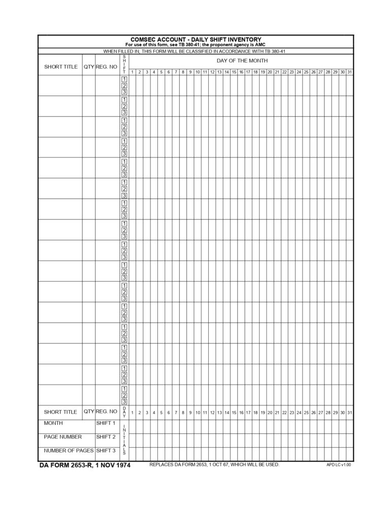 DA FORM 2653-R Fillable - Army Pubs 2653-R PDF | DA Forms 2025
