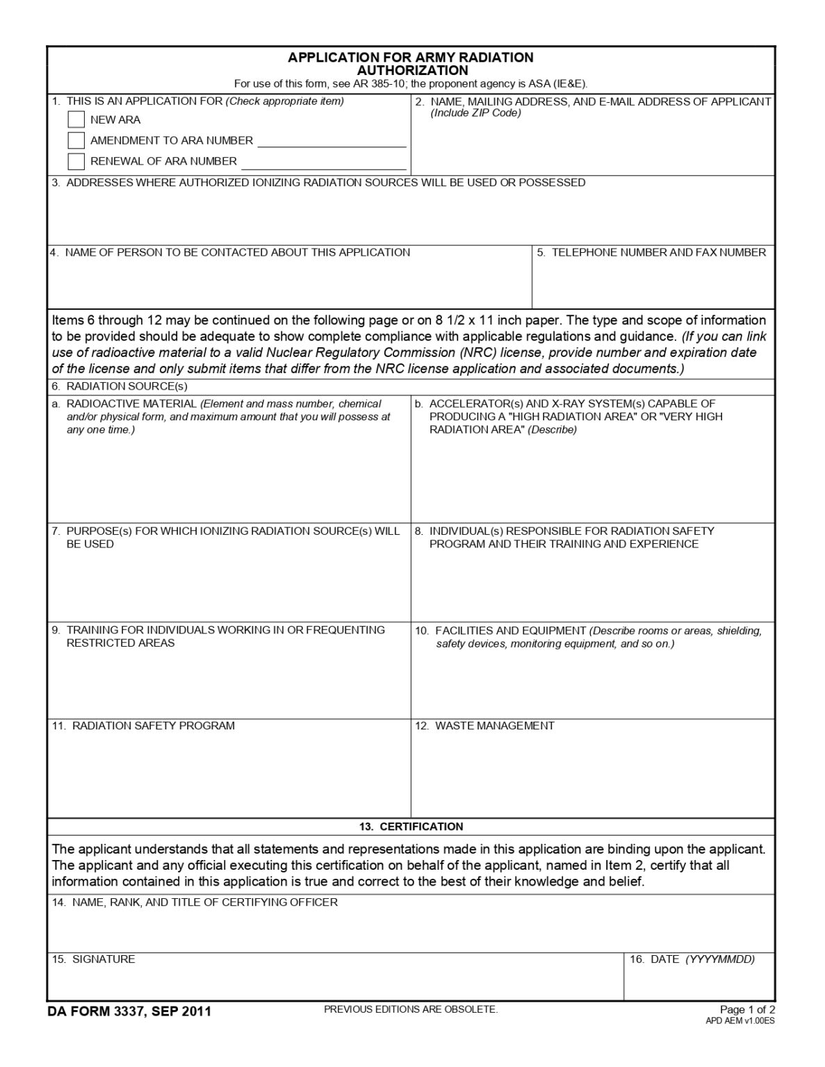 DA FORM 3337 Fillable - Army Pubs 3337 PDF | DA Forms 2026