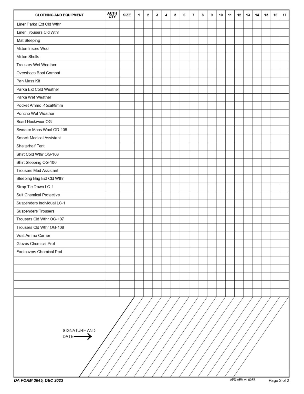 DA FORM 3645 Fillable - Army Pubs 3645 PDF | DA Forms 2025
