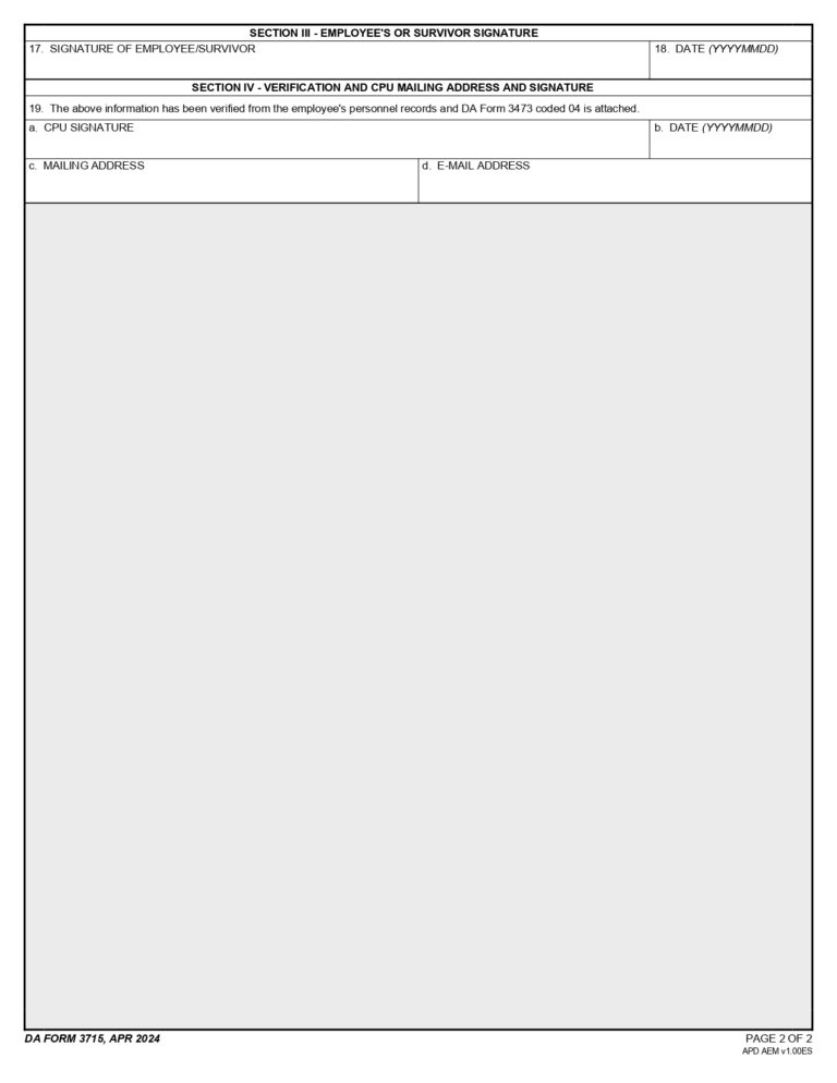 DA FORM 3715 Fillable - Army Pubs 3715 PDF | DA Forms 2025
