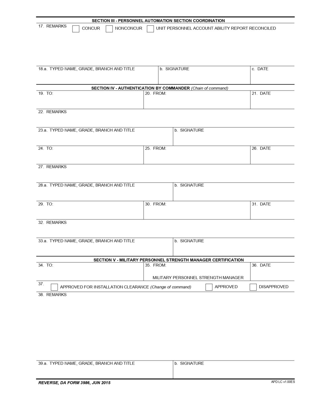 DA FORM 3986 Fillable - Army Pubs 3986 PDF | DA Forms 2025