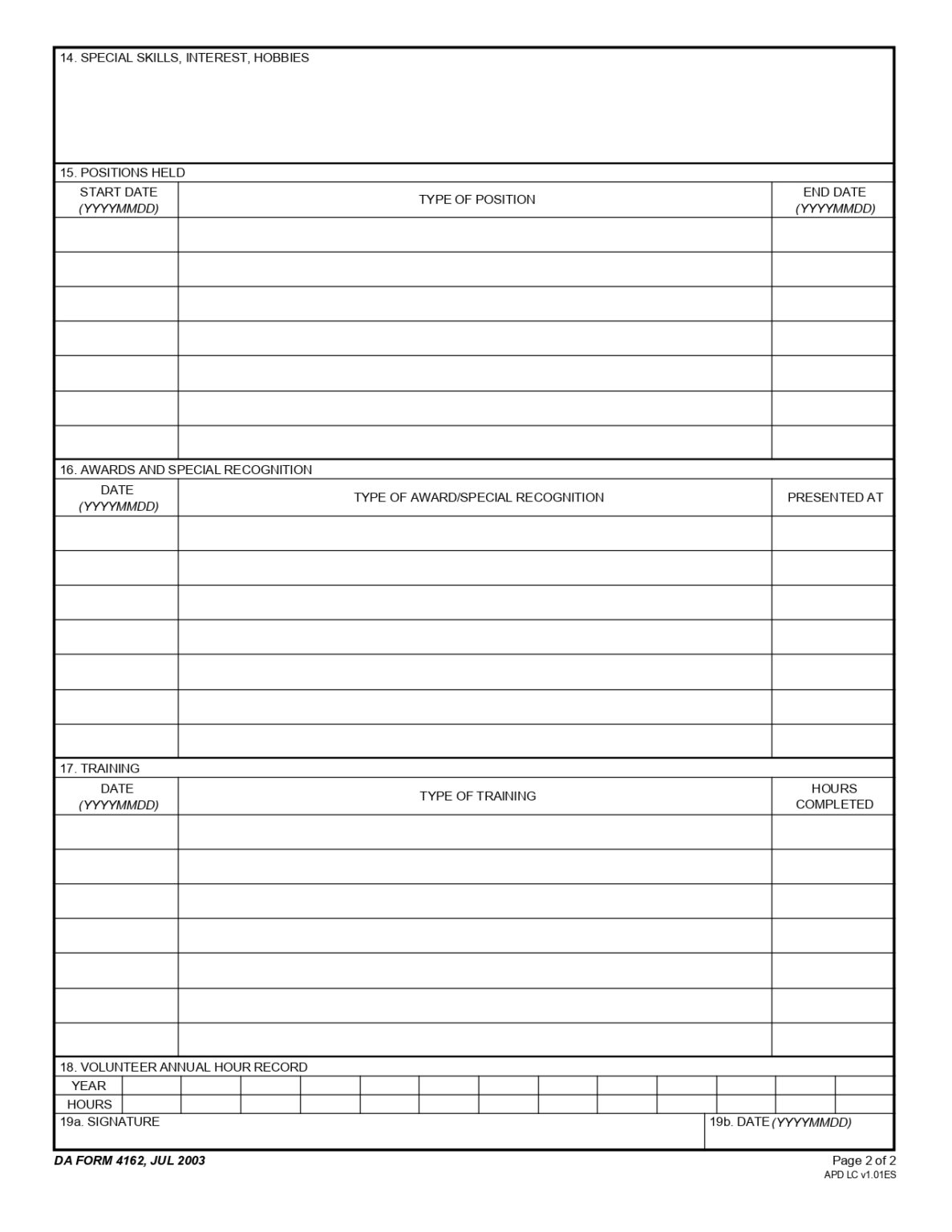 DA FORM 4162 Fillable - Army Pubs 4162 PDF | DA Forms 2025