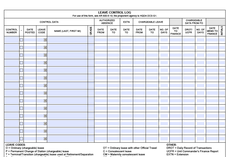 DA FORM 4179 Fillable - Army Pubs 4179 PDF | DA Forms 2025