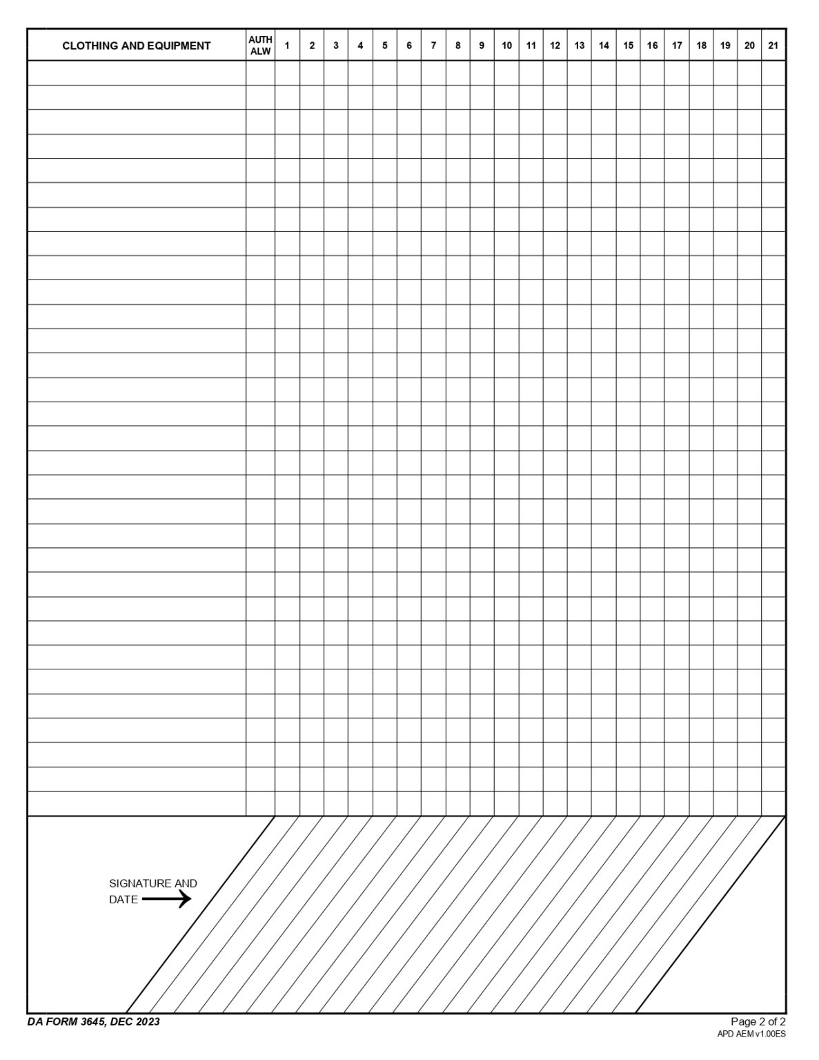 DA FORM 3645-1 Fillable - Army Pubs 3645-1 PDF | DA Forms 2025