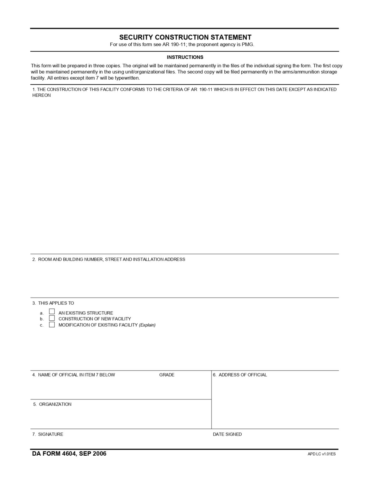 DA FORM 4604 Fillable - Army Pubs 4604 PDF | DA Forms 2026