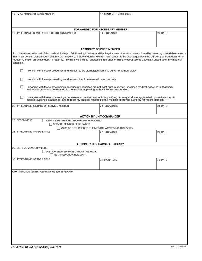 DA FORM 4707 Fillable - Army Pubs 4707 PDF | DA Forms 2026