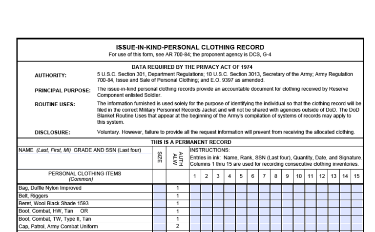 DA FORM 4886 Fillable - Army Pubs 4886 PDF | DA Forms 2025