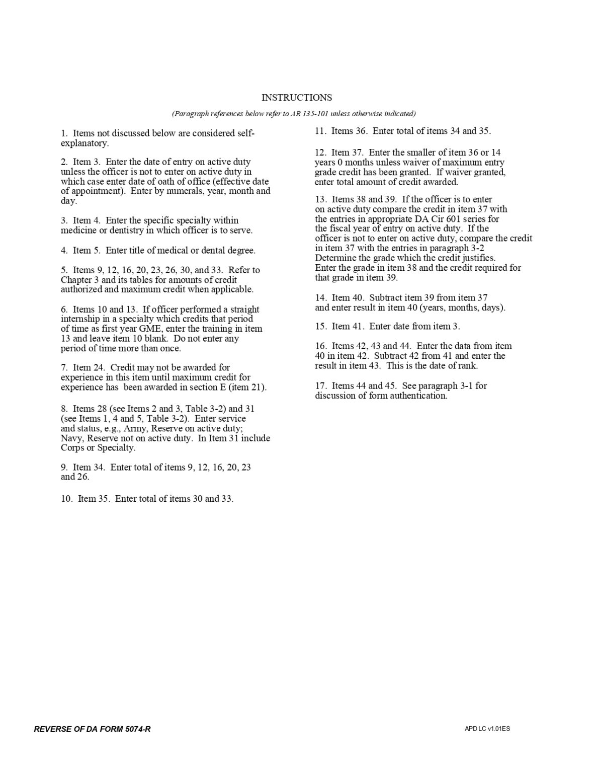 DA FORM 5074-R Fillable - Army Pubs 5074-R PDF | DA Forms 2026