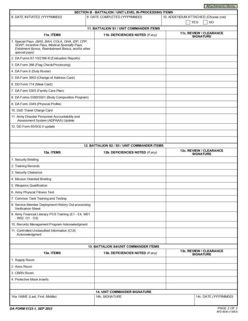 DA FORM 5123-1 Fillable - Army Pubs 5123-1 PDF | DA Forms 2025