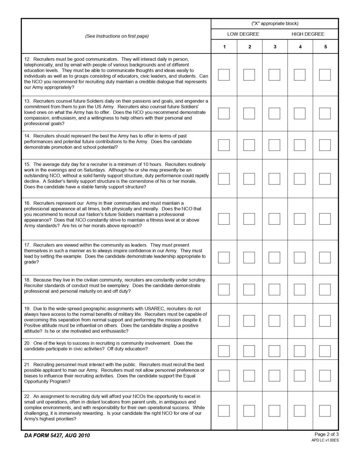 DA FORM 5427 Fillable - Army Pubs 5427 PDF | DA Forms 2024