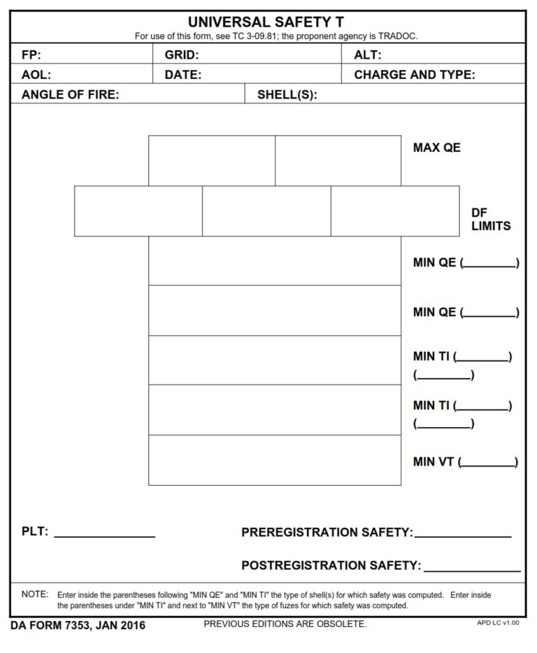 DA FORM 7353 Fillable - Army Pubs 7353 PDF - DA FORM 7353 | DA Forms 2025