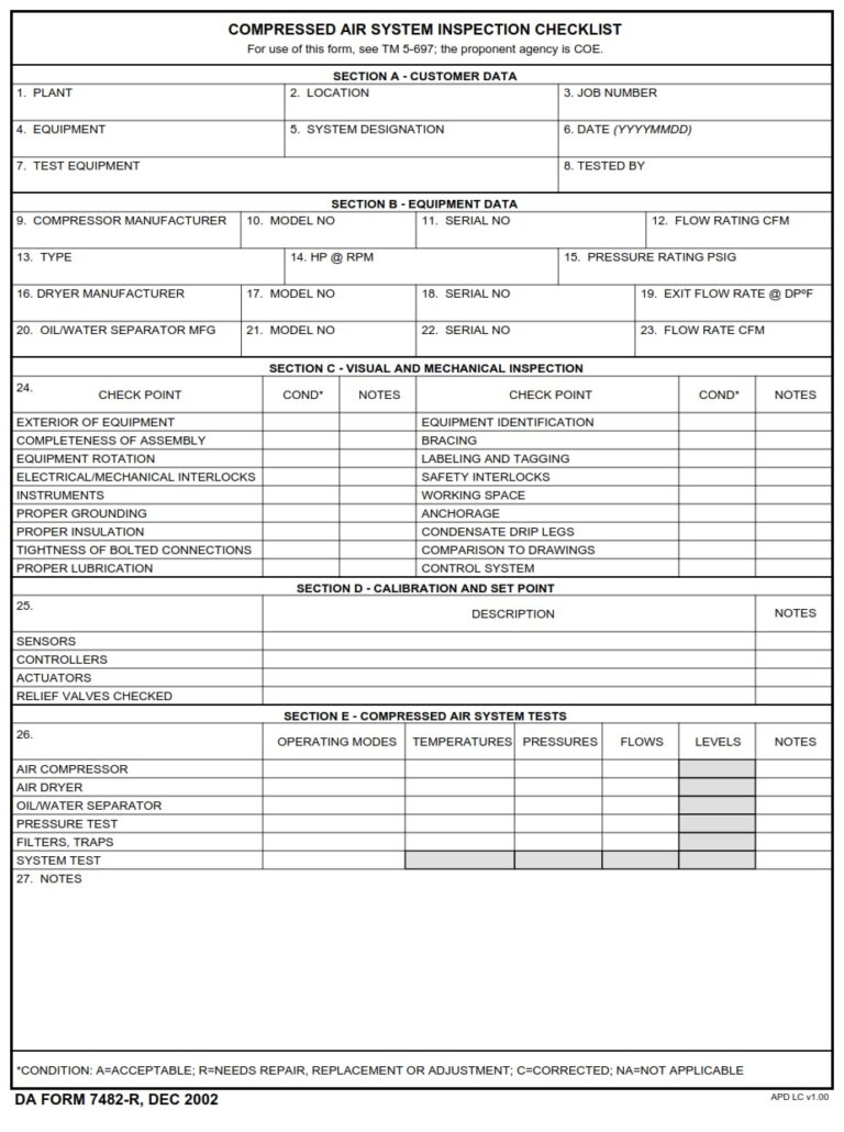 DA FORM 7482-R Fillable - Army Pubs 7482-R PDF | DA Forms 2024