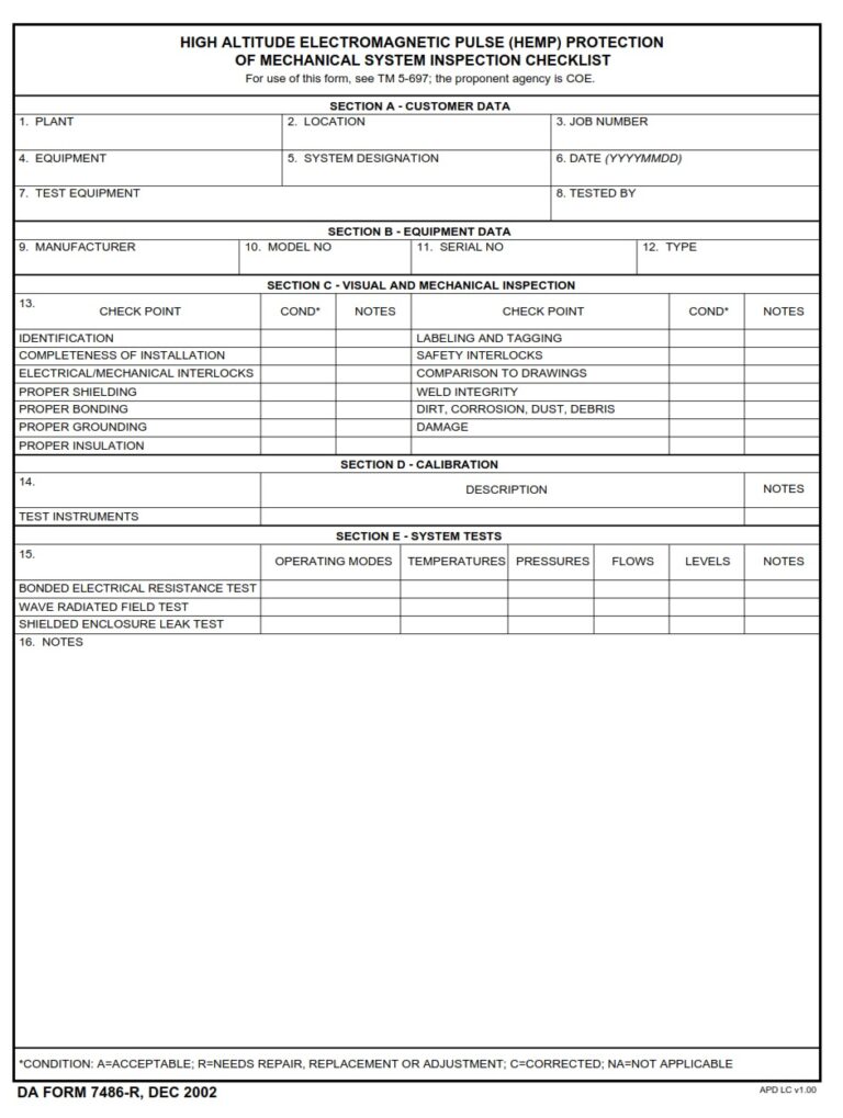 DA FORM 7486-R Fillable - Army Pubs 7486-R PDF | DA Forms 2025