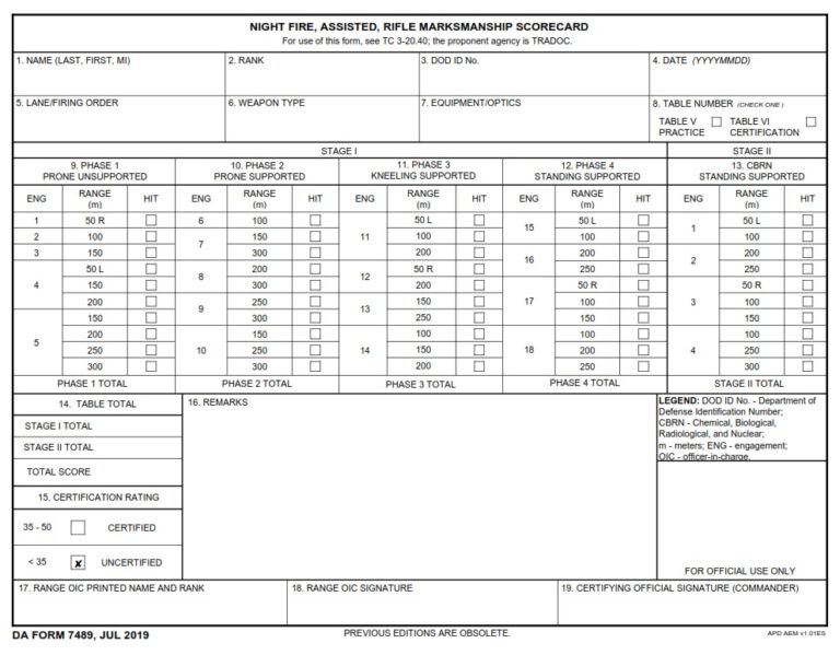 DA FORM 7489 Fillable - Army Pubs 7489 PDF | DA Forms 2024