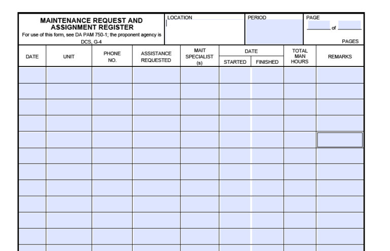 DA FORM 5480 Fillable - Army Pubs 5480 PDF | DA Forms 2024