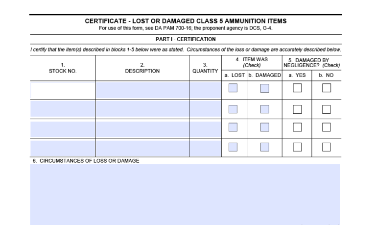 DA FORM 5811 Fillable - Army Pubs 5811 PDF | DA Forms 2025