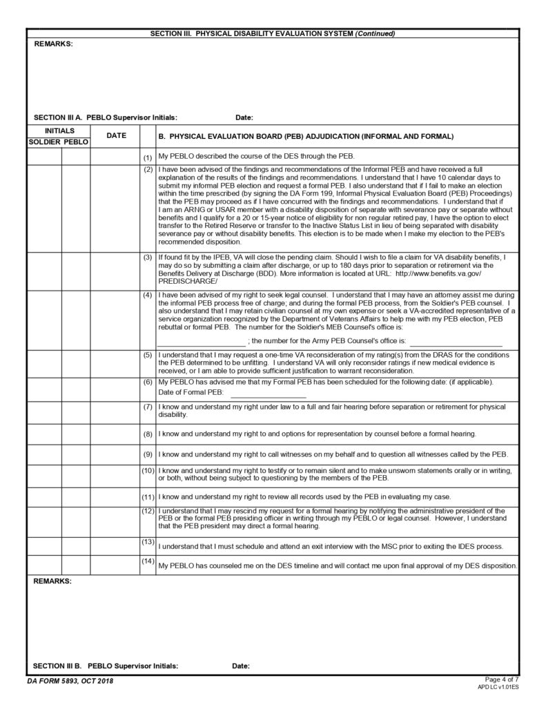 DA FORM 5893 Fillable - Army Pubs 5893 PDF | DA Forms 2026