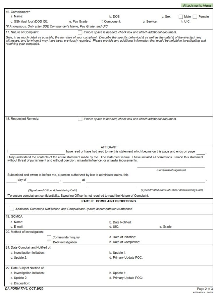 DA FORM 7746 Fillable - Army Pubs 7746 PDF | DA Forms 2025