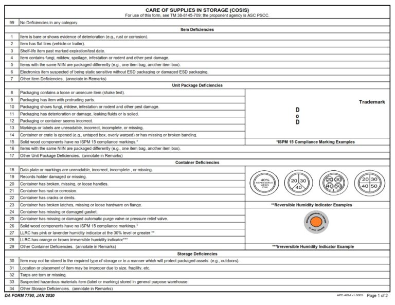 DA FORM 7790 Fillable - Army Pubs 7790 PDF | DA Forms 2025