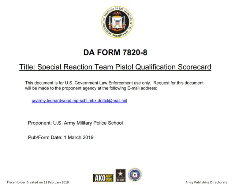 DA FORM 7820-8 Fillable - Army Pubs 7820-8 PDF | DA Forms 2024